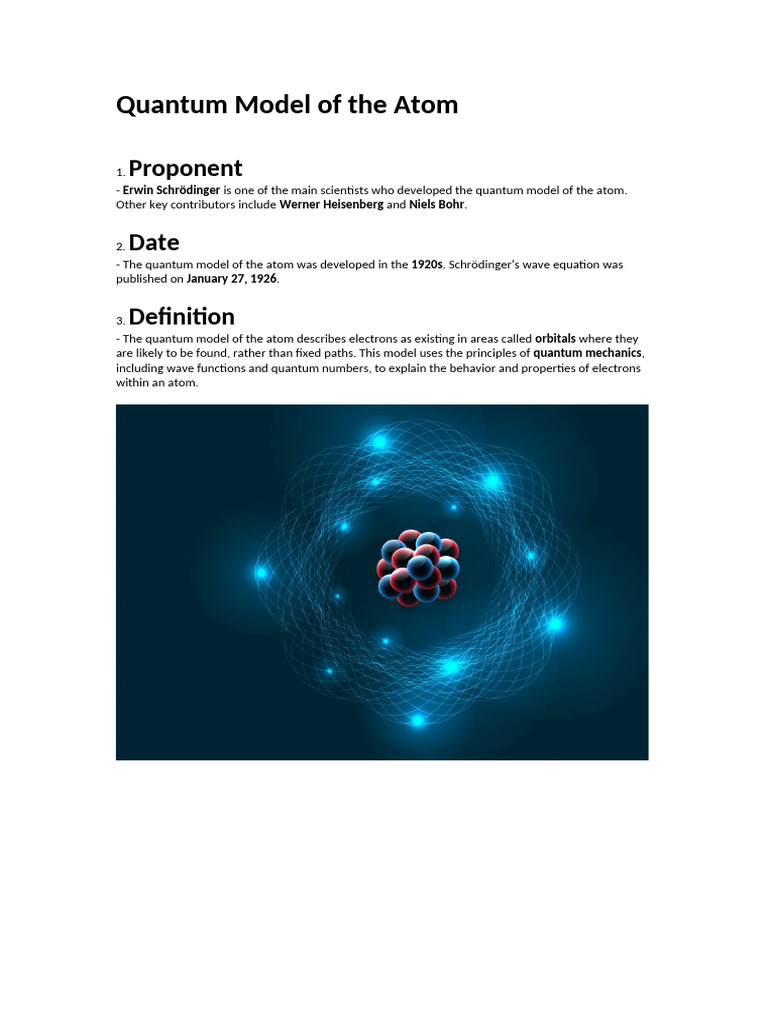 Schrödinger's Quantum Model of 1926 | PDF