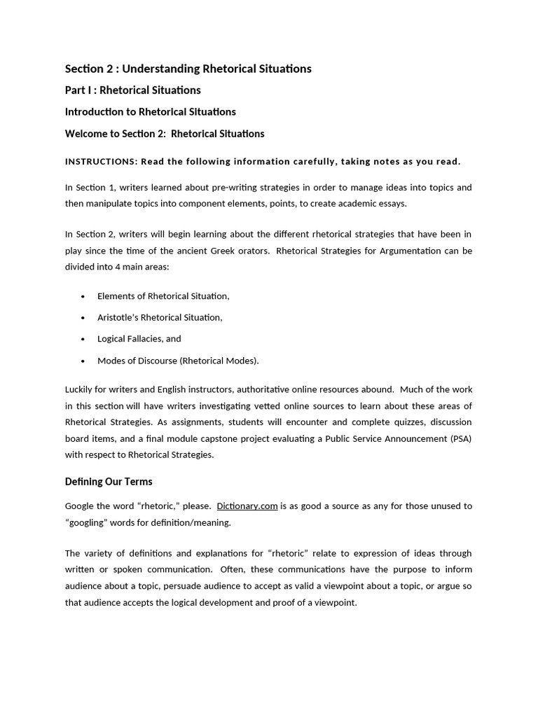 Section 2 Understanding Rhetorical | PDF | Rhetoric | Communication