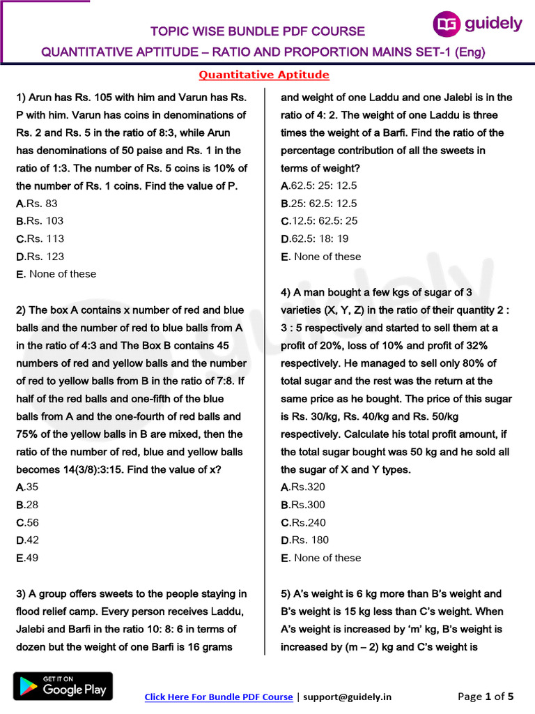 Ration and Proportion (Merged) | PDF | Mathematics | Arithmetic