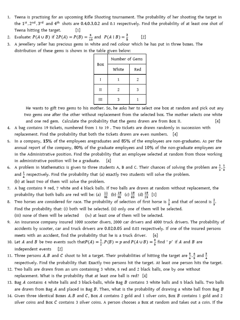 Probability PYQ | PDF | Probability Distribution | Probability Theory