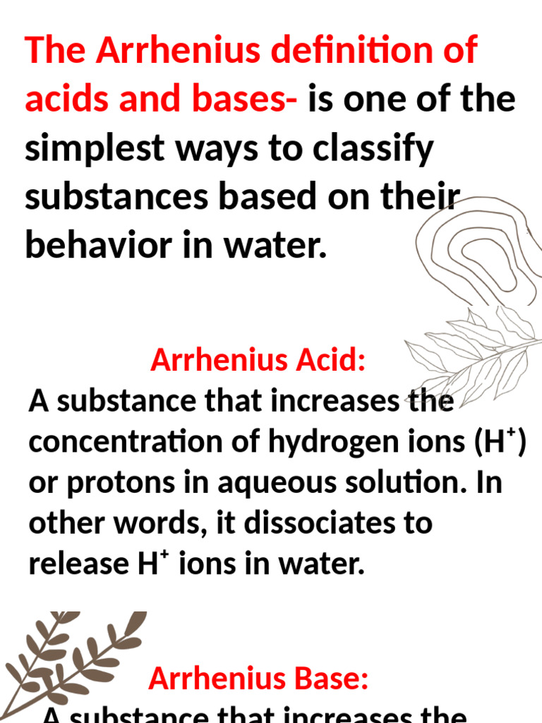 in Arrhenius Bronsted Lowry Acids and Bases | PDF | Acid | Molecules