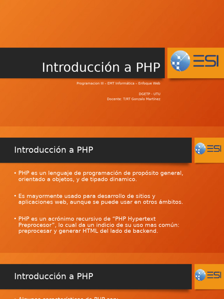 02 - Introduccion A PHP | PDF | Php | Servidor HTTP Apache