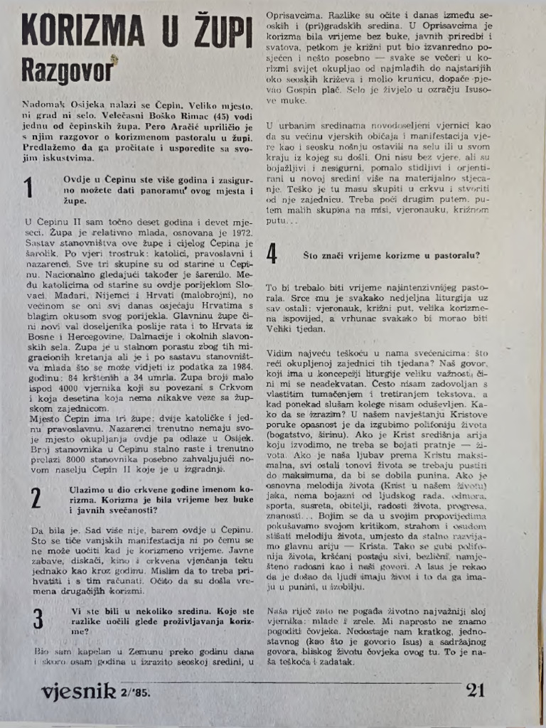 Razgovof: Vjesnik | PDF