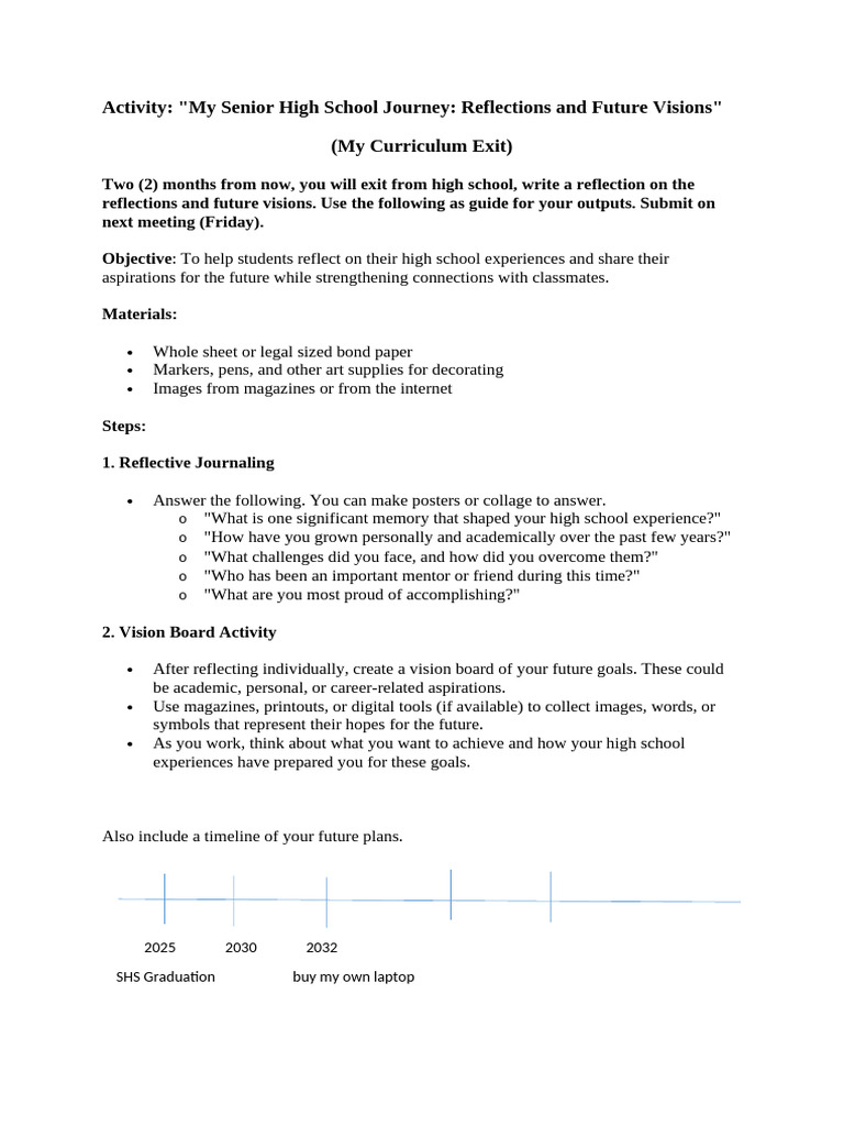 SHS Exit Activity | PDF