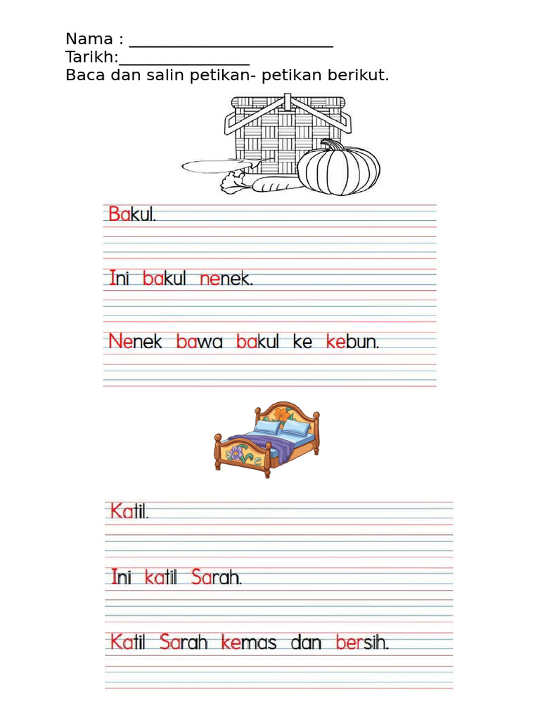 Baca Dan Salin Petikan Kumpulan A | PDF