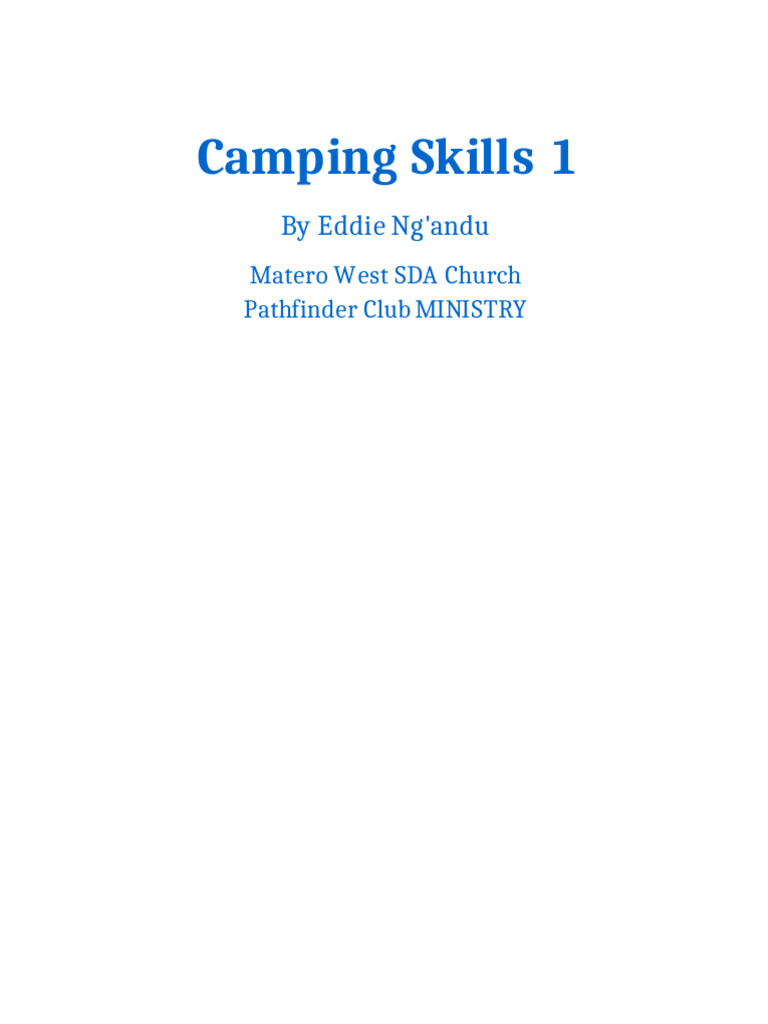 Camping Skills 1 Honor Guide | PDF | Camping