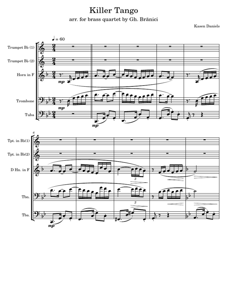 Killer Tango - Kasen Daniels | PDF | Brass Instruments | Aerophones