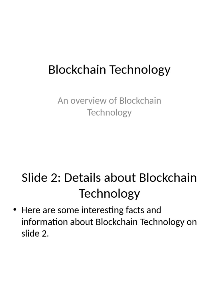 Blockchain Technology Presentation Unique | PDF