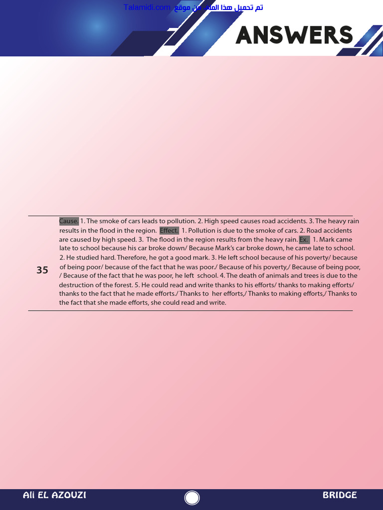 Cause and Effect Answers | PDF