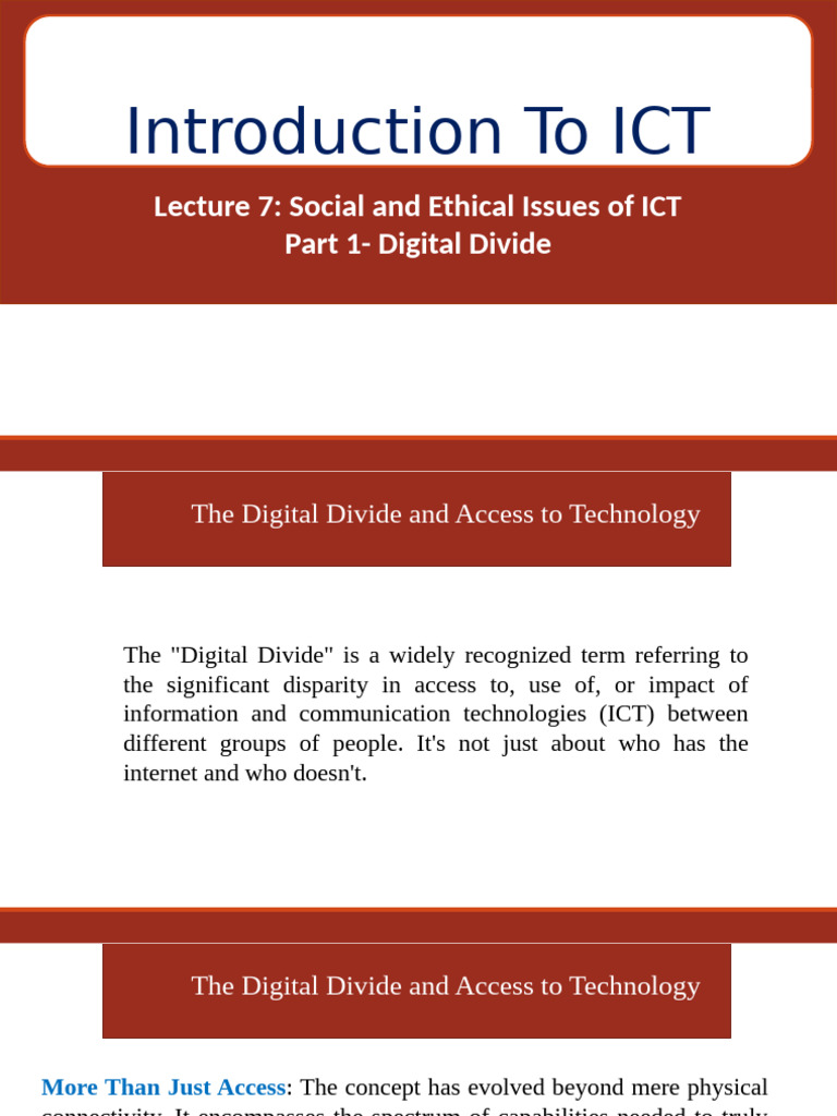 Lecture 7-Digital Divide | PDF | Information And Communications ...