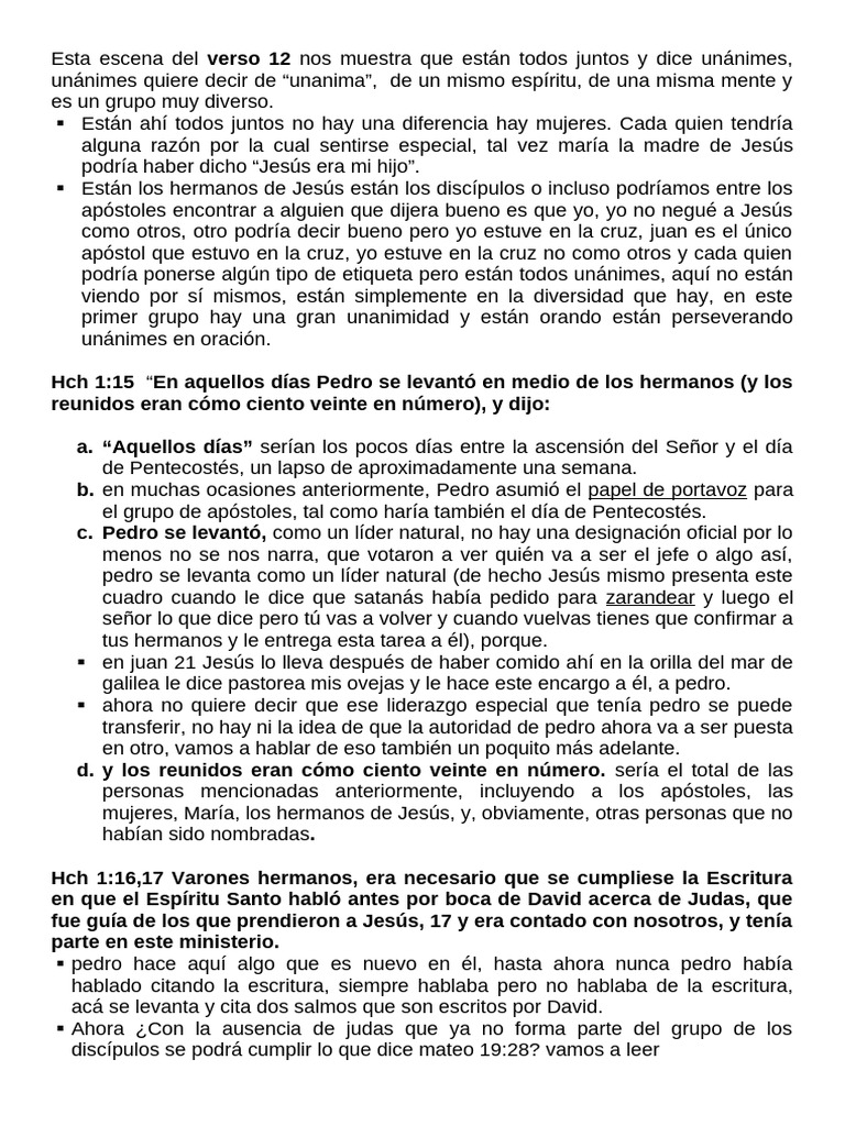 Hechos Uno Al Versículo. | PDF | Judas Iscariote | Jesús