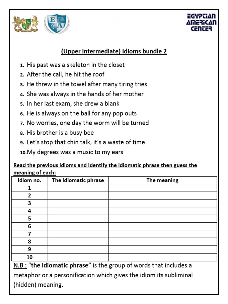 Upper Intermediate Idioms Bundle 2 L4 | PDF