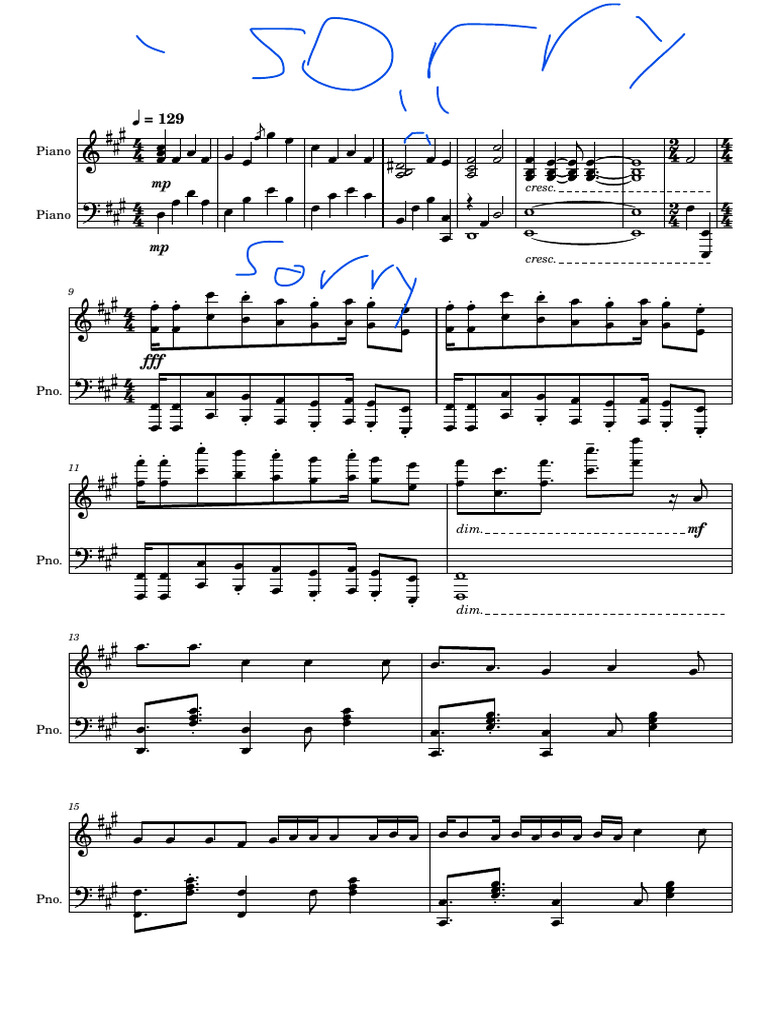 Piano Notation and Dynamics Guide | PDF