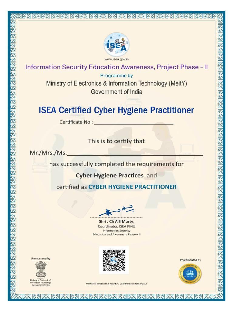 ISEA Digital Certificate | PDF