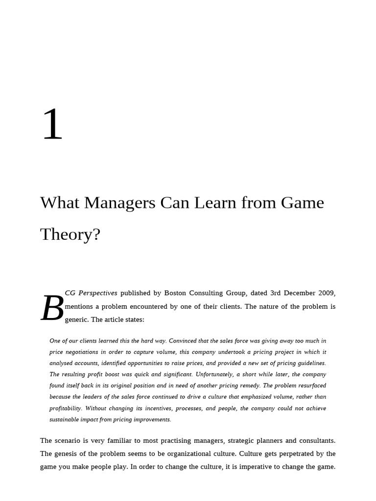 Out-Think! How To Use Game Theory To Outsmart Your... - (1. What ...