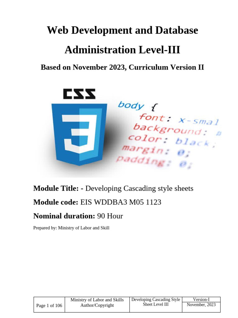 M05 Developing Cascading Style Sheets | PDF | Web Design | World Wide Web
