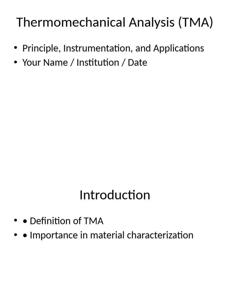 Thermomechanical Analysis TMA Presentation | PDF