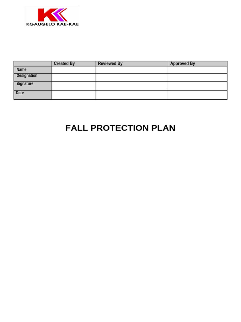 Nte-Pla-005 Fall Protection Plan | PDF | Ladder | Safety