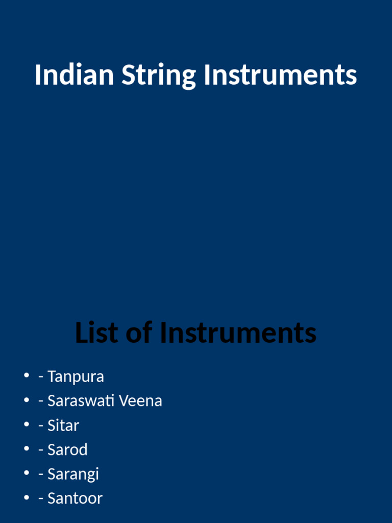 Indian String Instruments Presentation | PDF