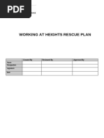 Working at Height Rescue Plan Template | PDF
