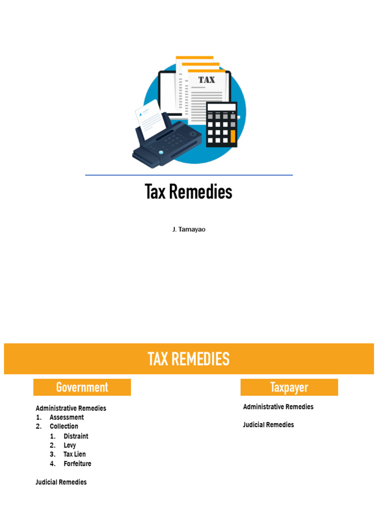 5 Tax Remedies Assessment PDF | PDF | Taxes | Taxpayer