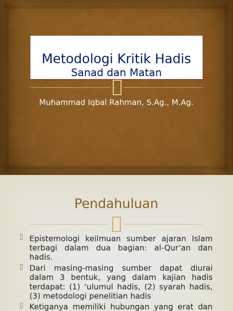 Metodologi Penelitian Hadis | PDF