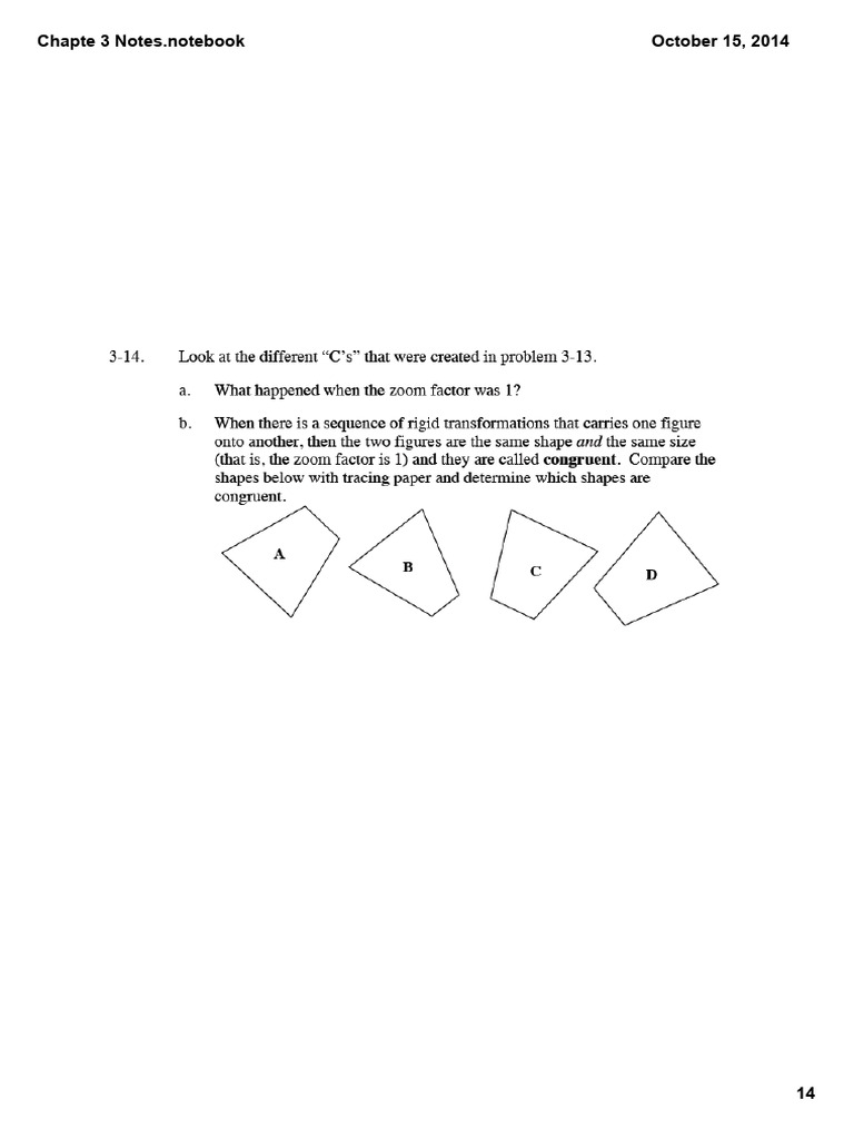 CPM Algebra1 Chapter 3 Notes 14 | PDF