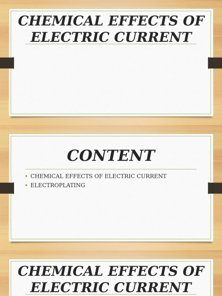 Chemical Effects of Electric Current | PDF