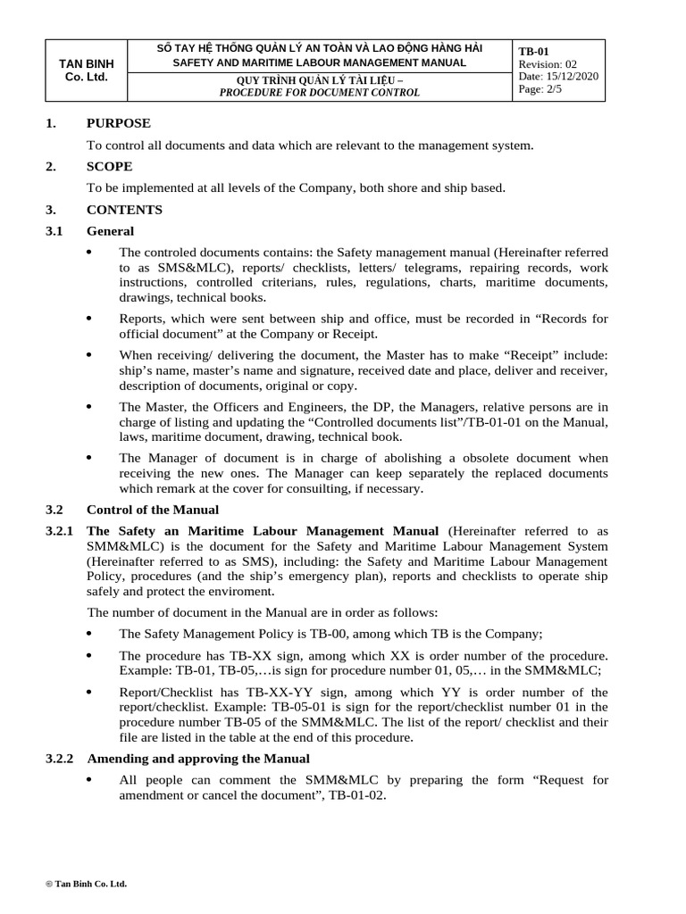 01 Document Record Control | PDF | Sea Captain