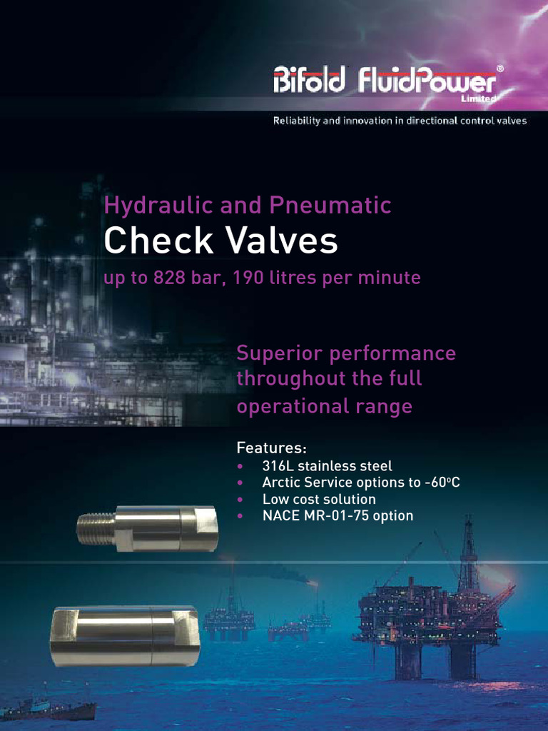 Bifold Fluidpower Check Valves Overview | PDF | Valve | Hydraulics