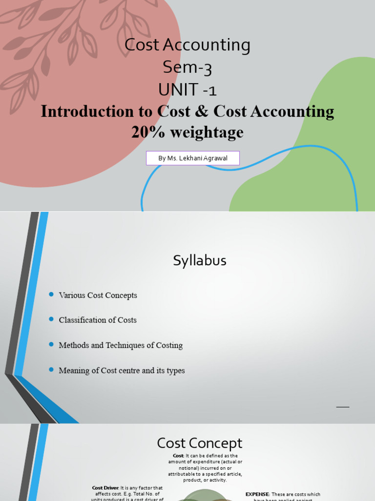 Cost Accounting Concepts and Practices | PDF | Cost | Expense