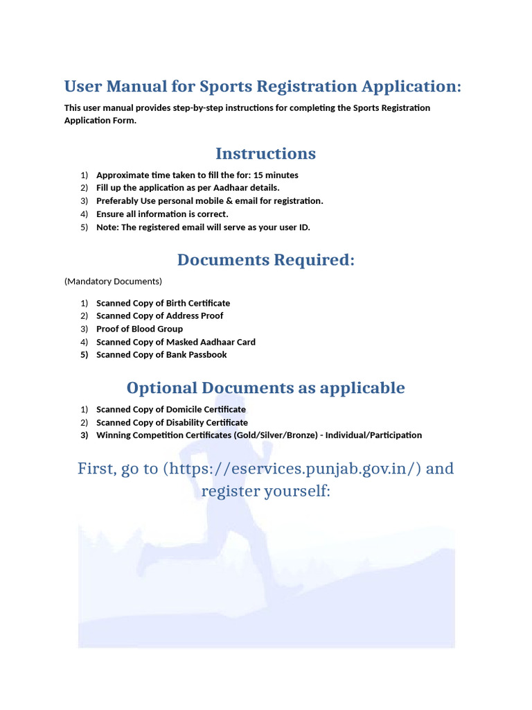 01 - User Manual For Sports Registration Application | PDF | Computing
