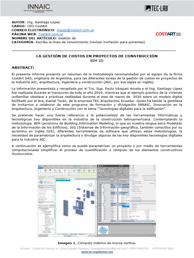Costart La Gestión de Costos en Proyectos de Construcción | PDF | Sistema de información ...