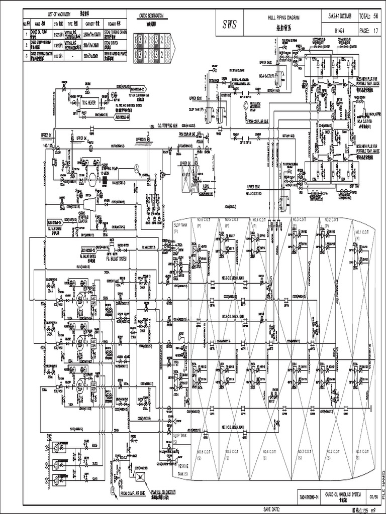 3m241002mb - 船舶管系hull Piping Diagram | PDF