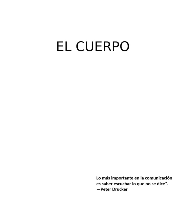 El Cuerpo | PDF