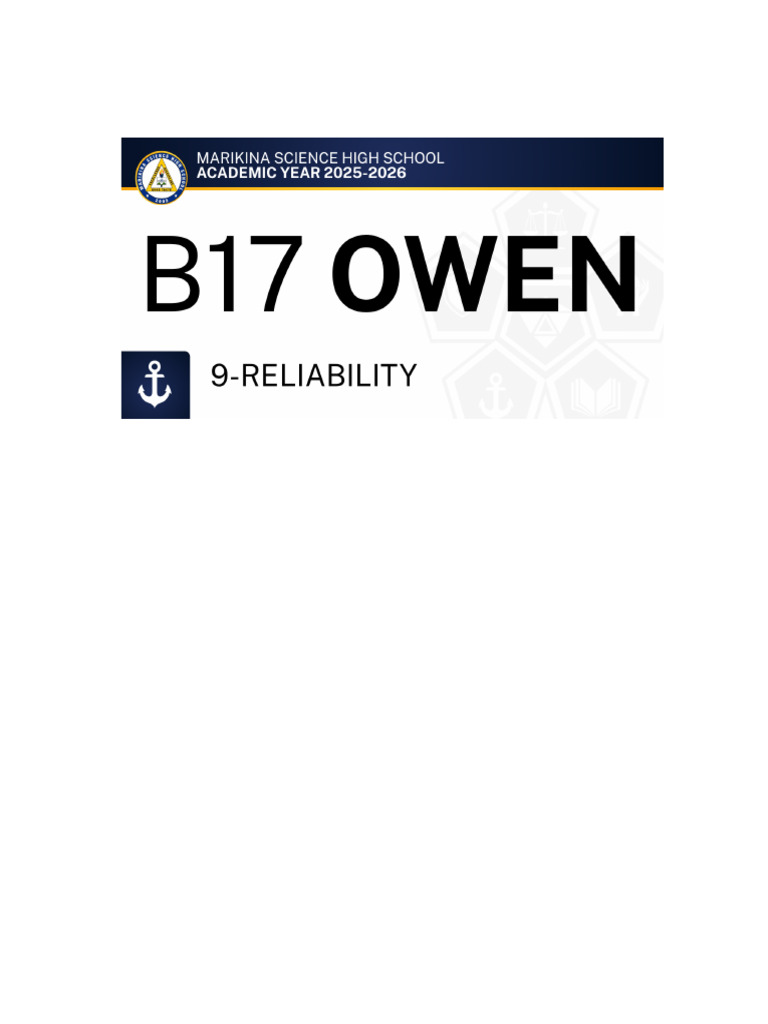 Grade 9 Name Tag | PDF