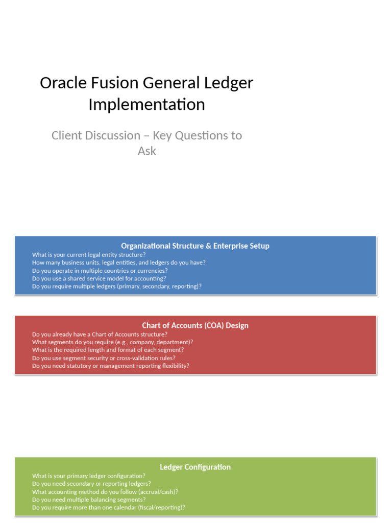 Oracle Fusion GL Client Questions Styled Presentation | PDF ...