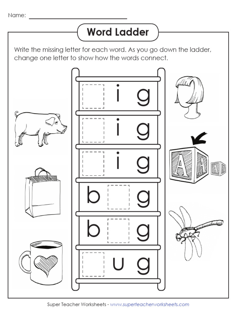 Word Ladder Worksheet for Kids | PDF