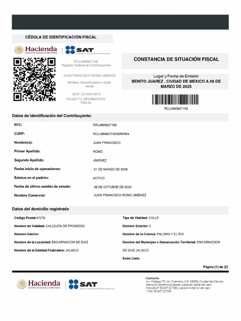 Juan Francisco Romo Jimenez Cif | PDF