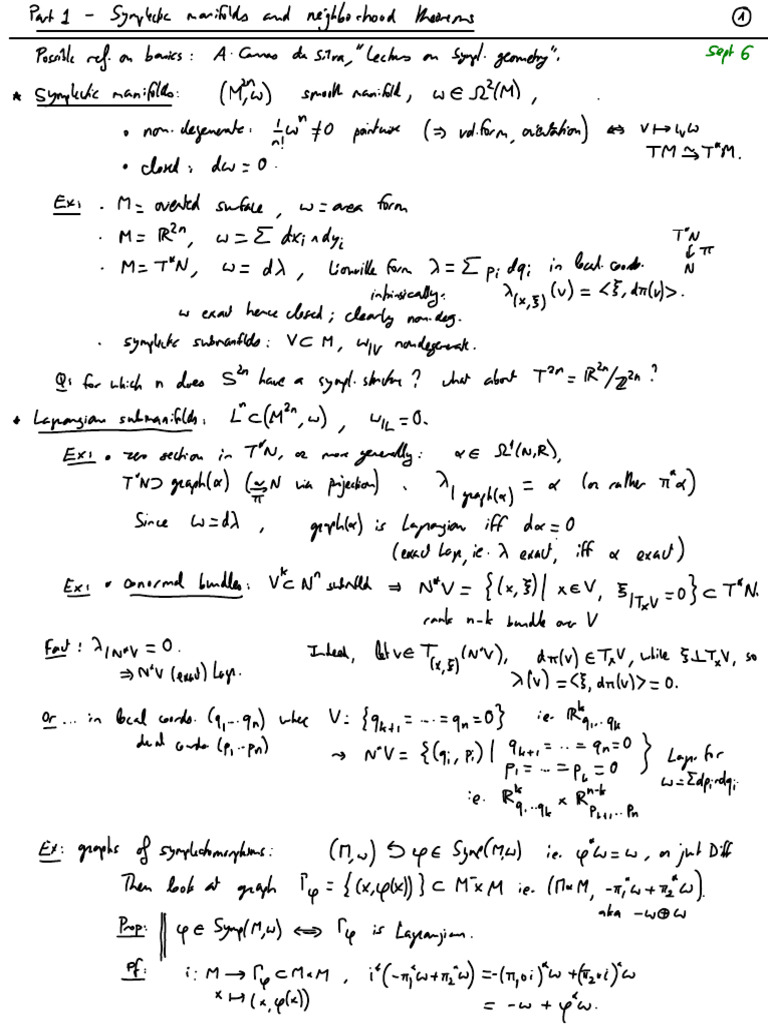 1 - Symplectic Manifolds and Neighborhood Theorems | PDF