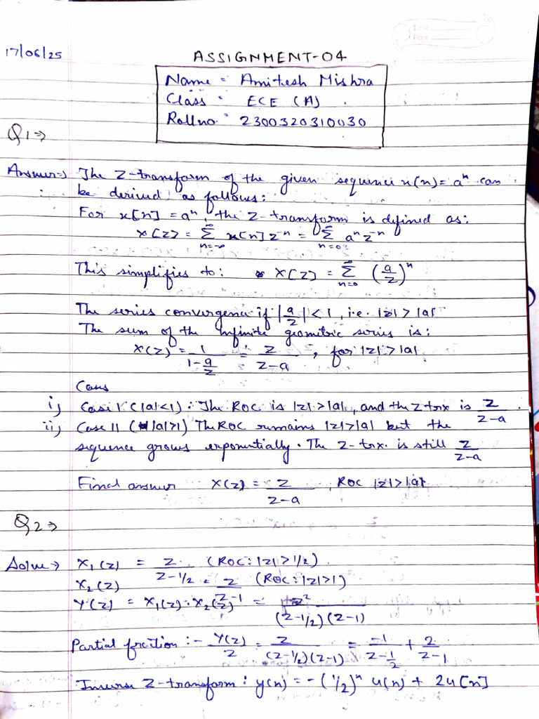 Assignment - 04 (Signal & System) | PDF