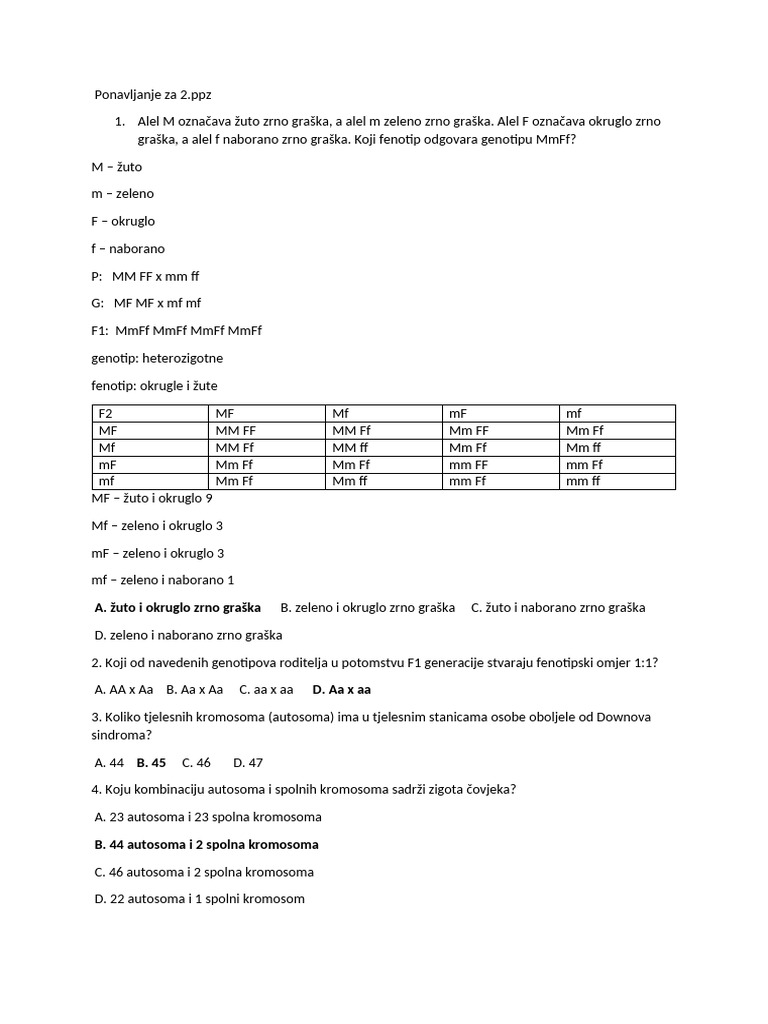 Biologija Ispit 2 | PDF