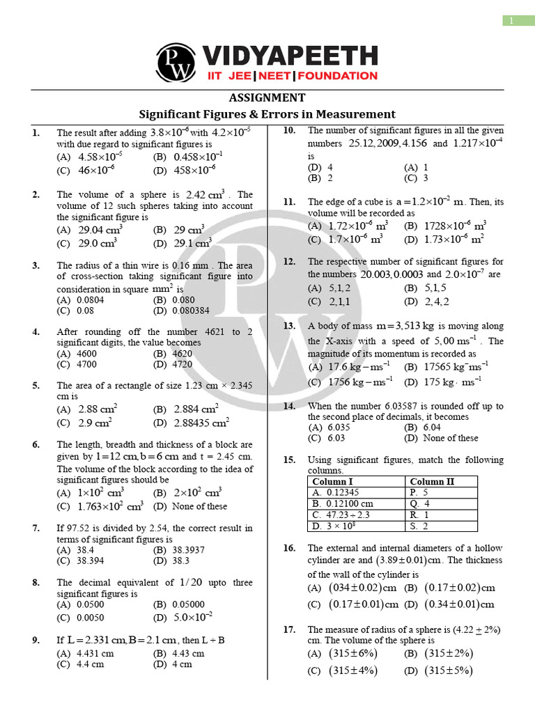 68441523b076de913934e0ce - ## - Significant Figures & Errors in ...