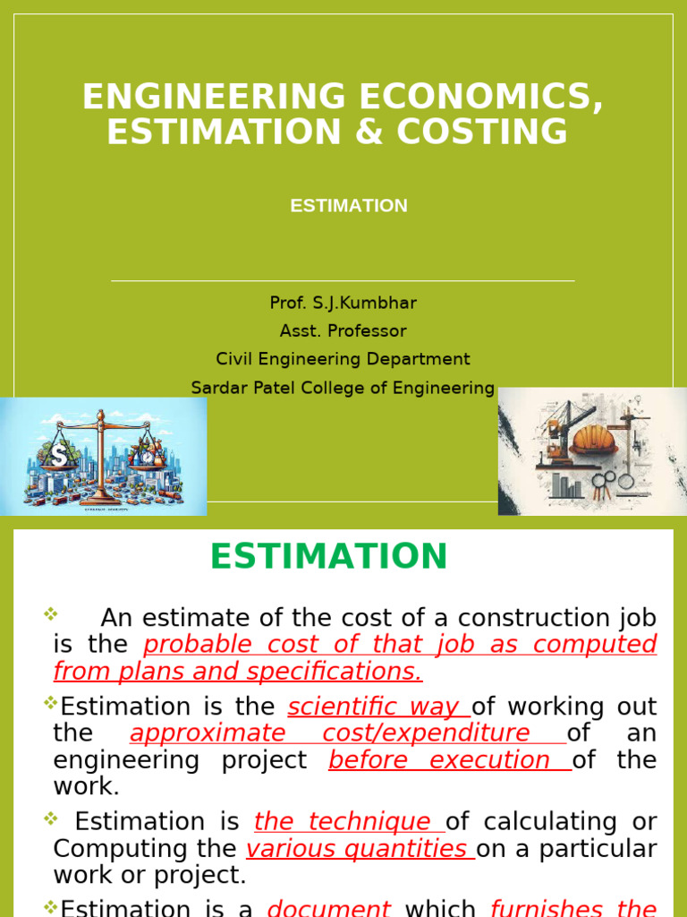 Engineering Estimation and Costing Guide | PDF