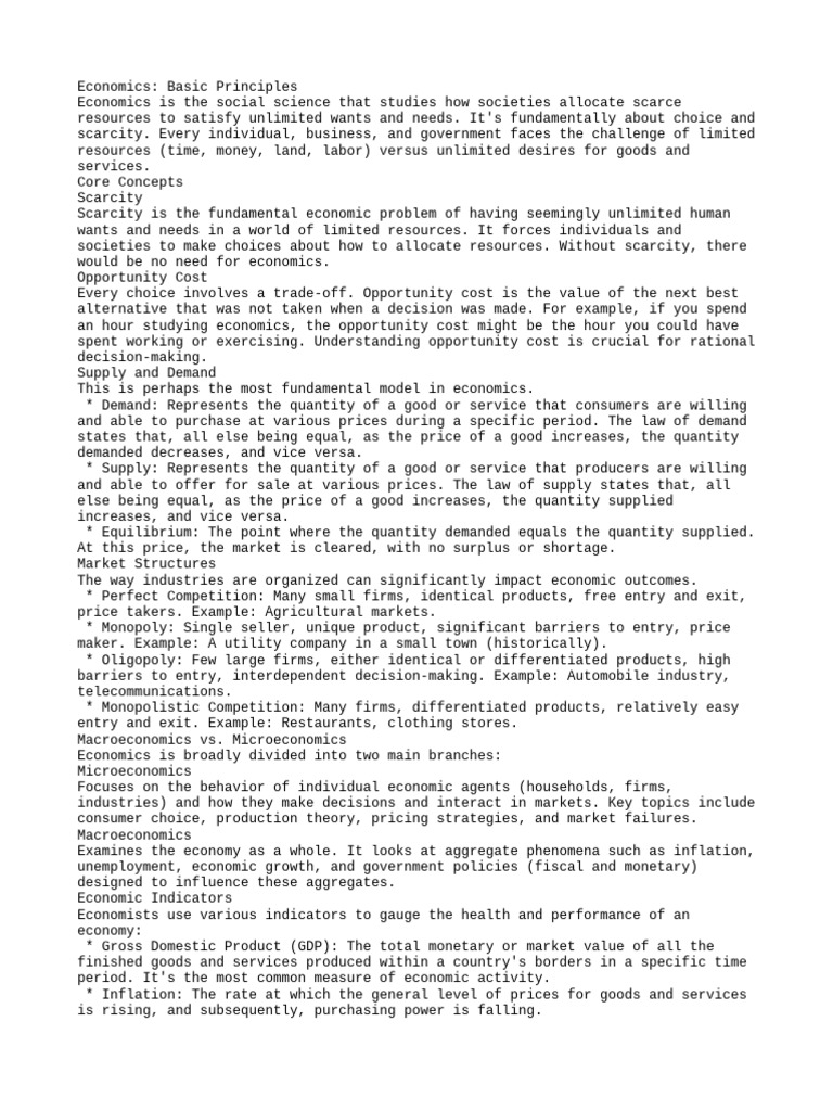 Economics - Basic Principles | PDF | Economics | Microeconomics