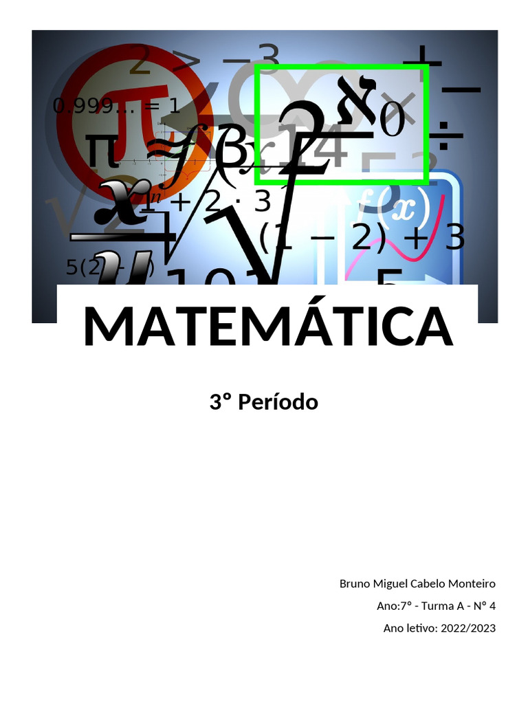 Capa de Matemática 2º Período | PDF