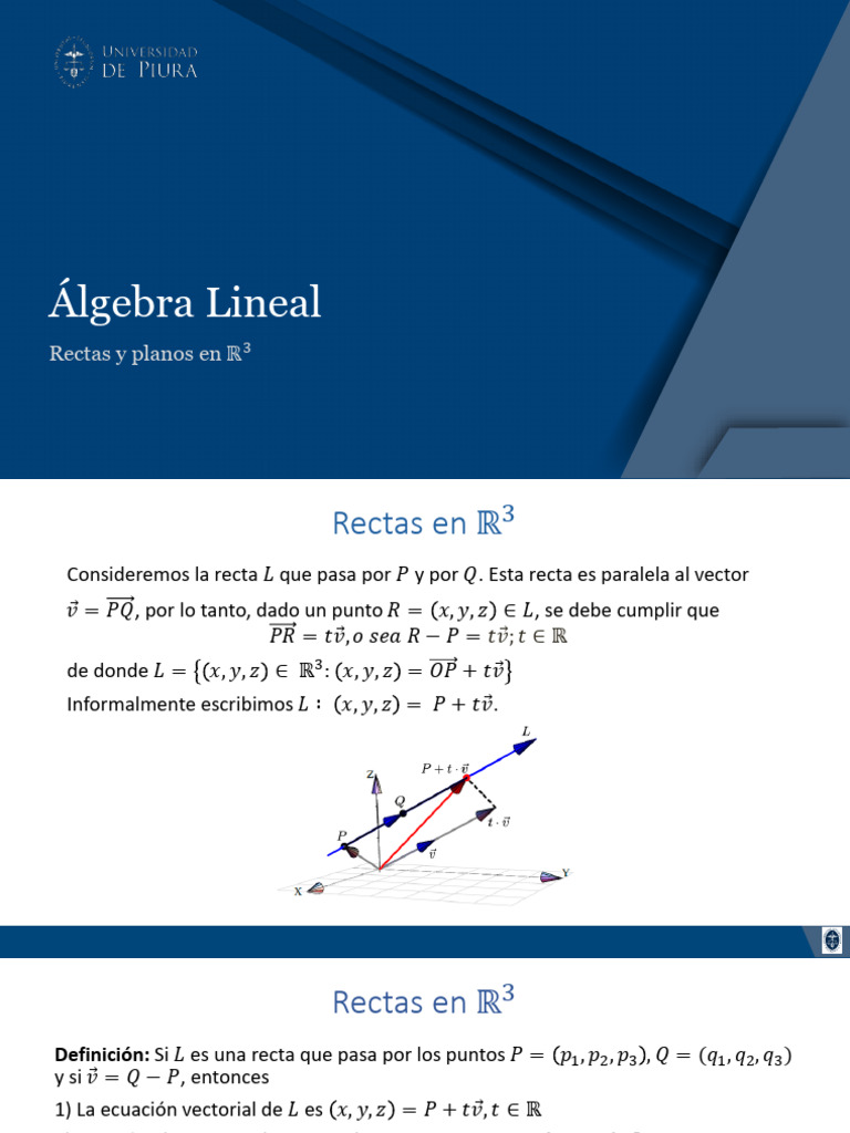 Rectas y Planos en ℝ3: Ejercicios y Teoría | PDF | Línea (geometría ...