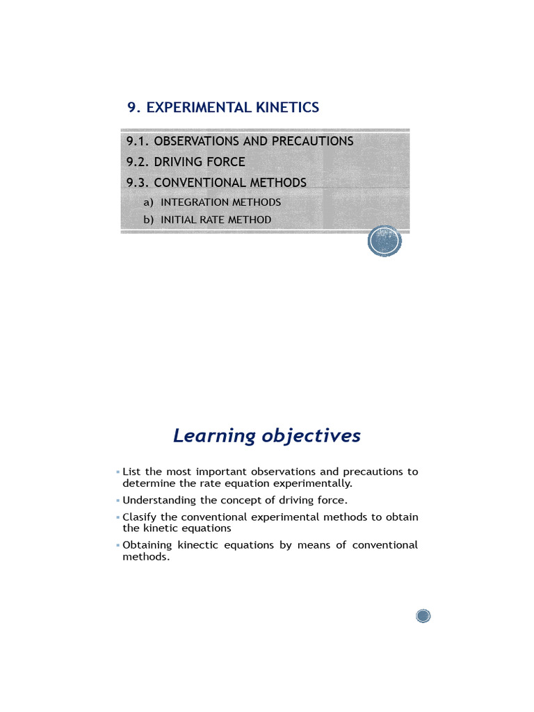 Experimental Kinetics Methods Overview | PDF | Chemical Kinetics ...