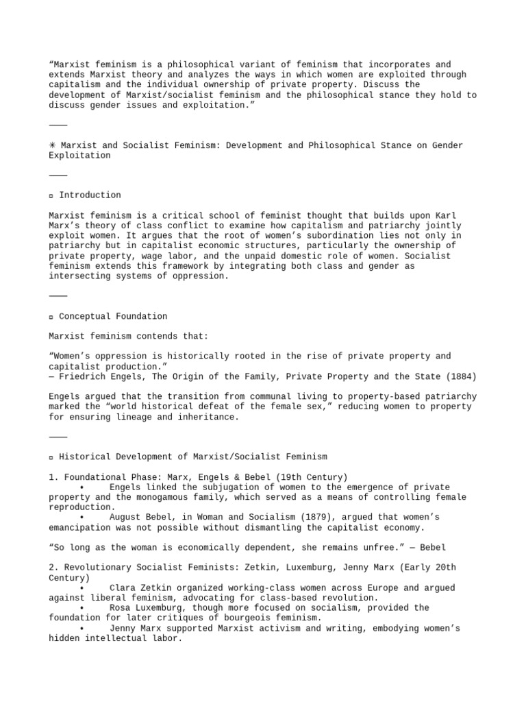 Marxist | PDF | Gender Studies | Feminism