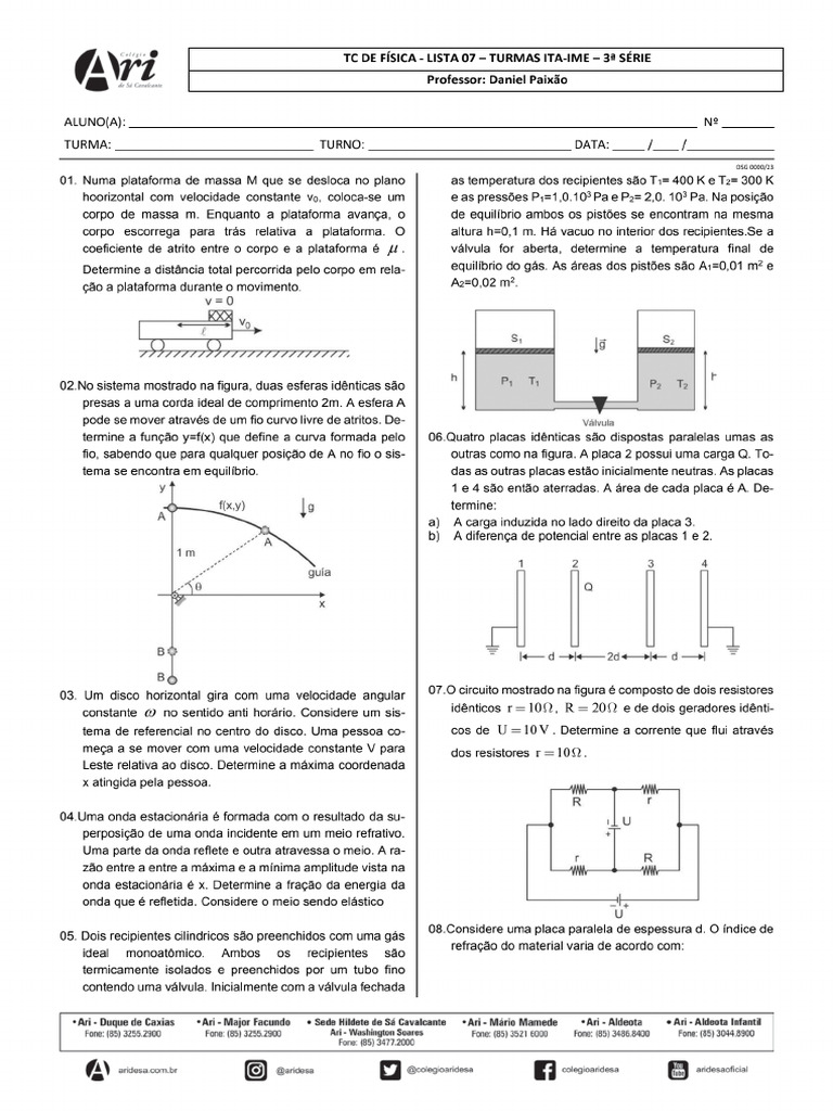 Lista 7 Daniel Paixão | PDF